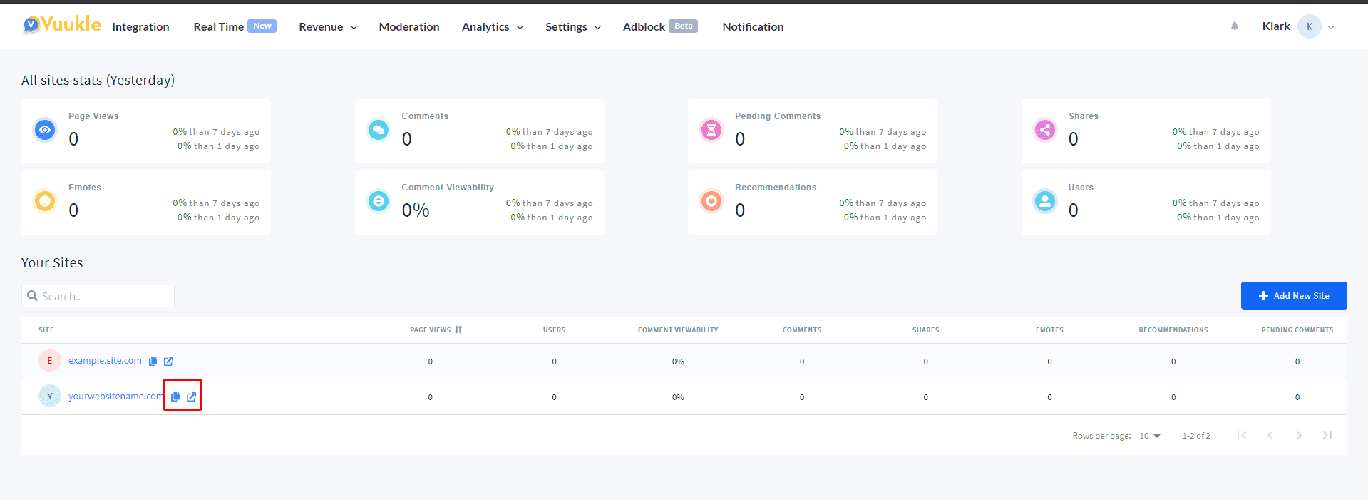 How To Add New Site To My Vuukle Account Vuukle Docs